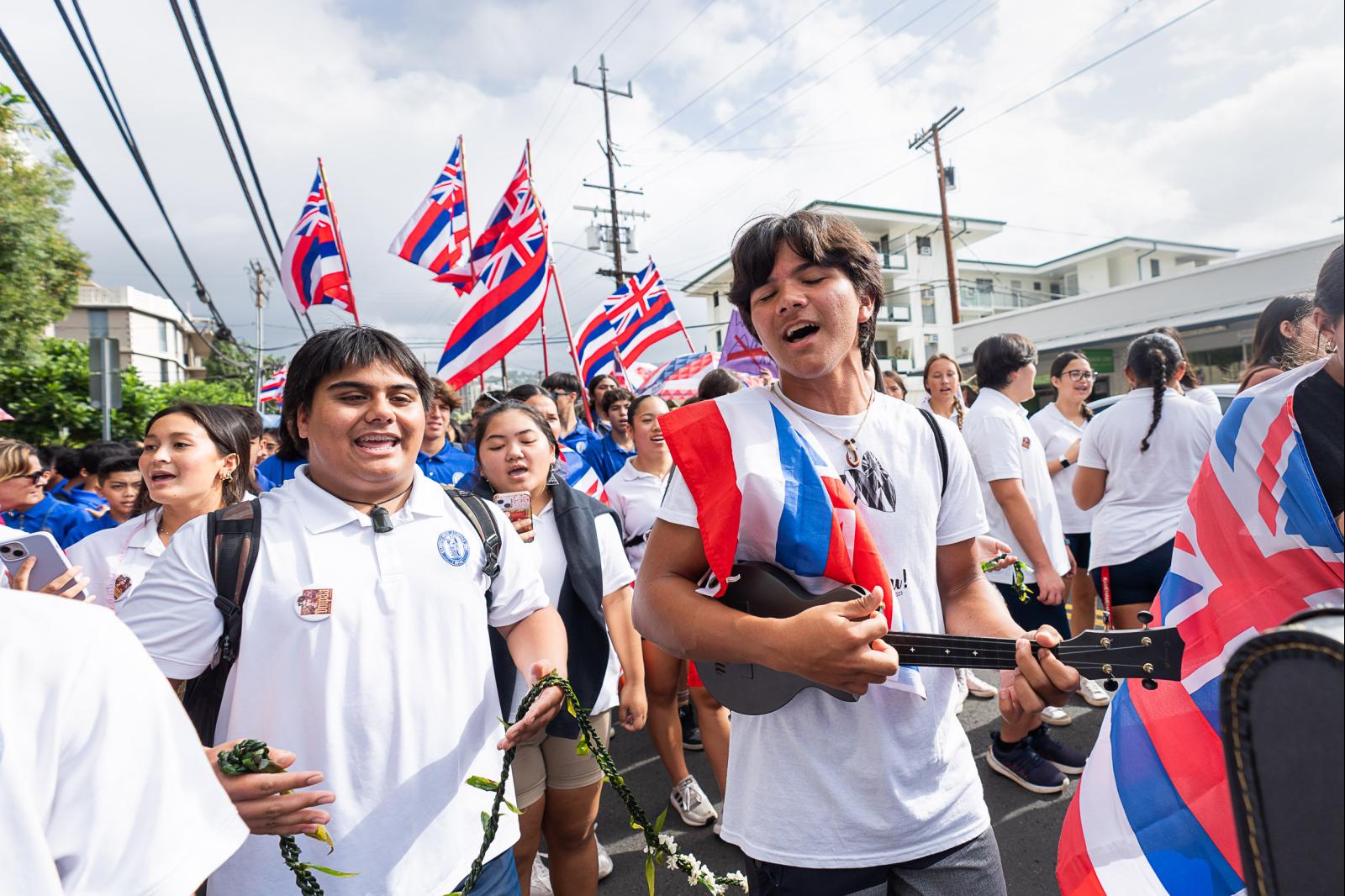 KS Kapālama haumāna walk in ʻOnipaʻa Peace March | Kamehameha Schools