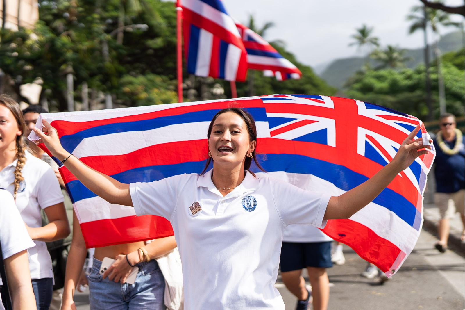 KS Kapālama haumāna walk in ʻOnipaʻa Peace March | Kamehameha Schools